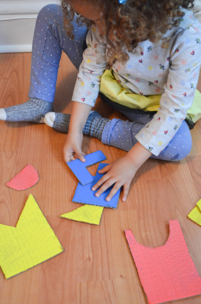 DIY Cardboard Puzzles - Happy Toddler Playtime
