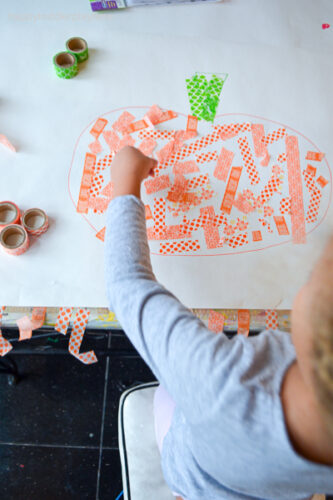 WASHI TAPE PUMPKIN - Happy Toddler Playtime