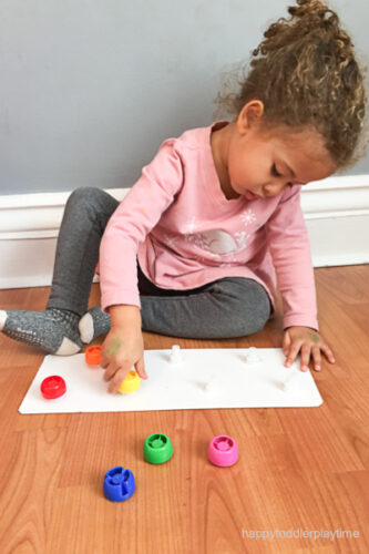 DIY Cap Twist-Off Board: Fine Motor Activity - Happy Toddler Playtime