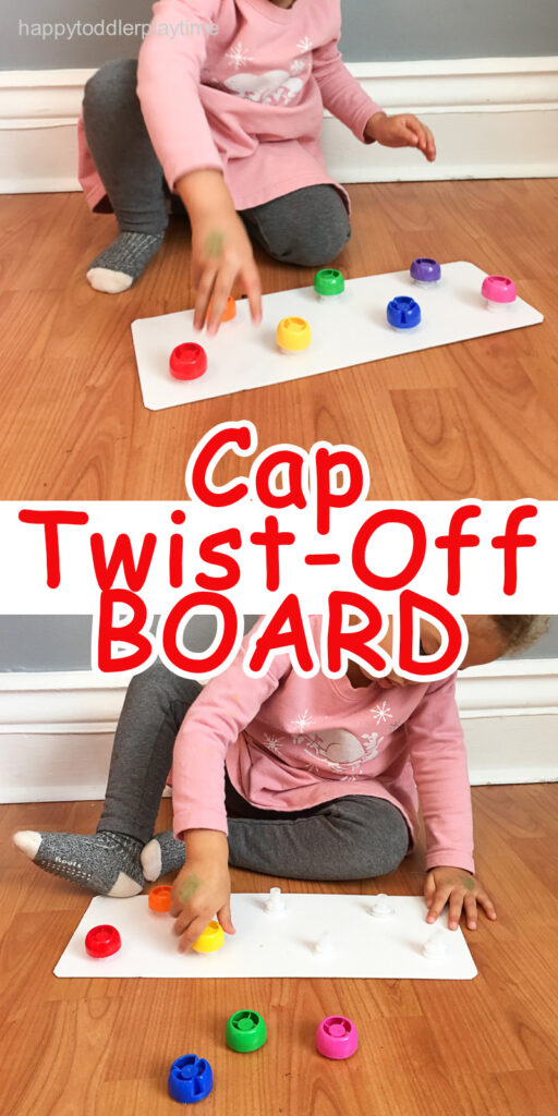 DIY Cap Twist-Off Board: Fine Motor Activity - Happy Toddler Playtime