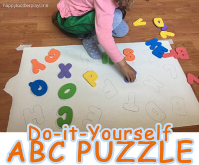 DIY Alphabet Puzzle - Happy Toddler Playtime