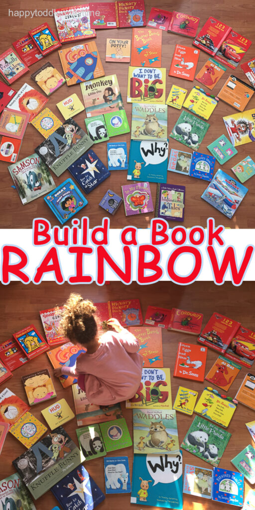 Build A Book Rainbow Activity for Toddlers - Happy Toddler Playtime