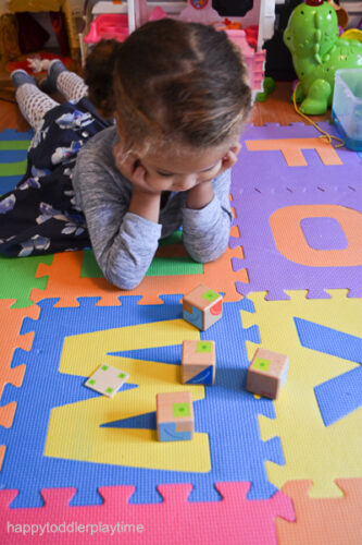 GOKI WOODEN CUBE PUZZLE: A Pattern Matching Game - Happy Toddler Playtime