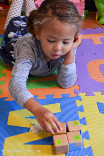 GOKI WOODEN CUBE PUZZLE: A Pattern Matching Game - Happy Toddler Playtime