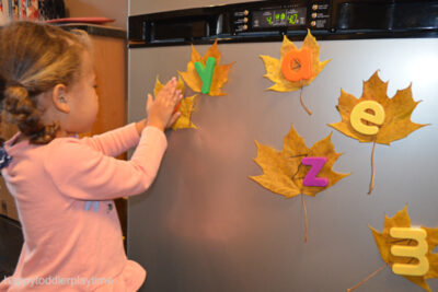 Magnetic Letter Leaf Match - Happy Toddler Playtime