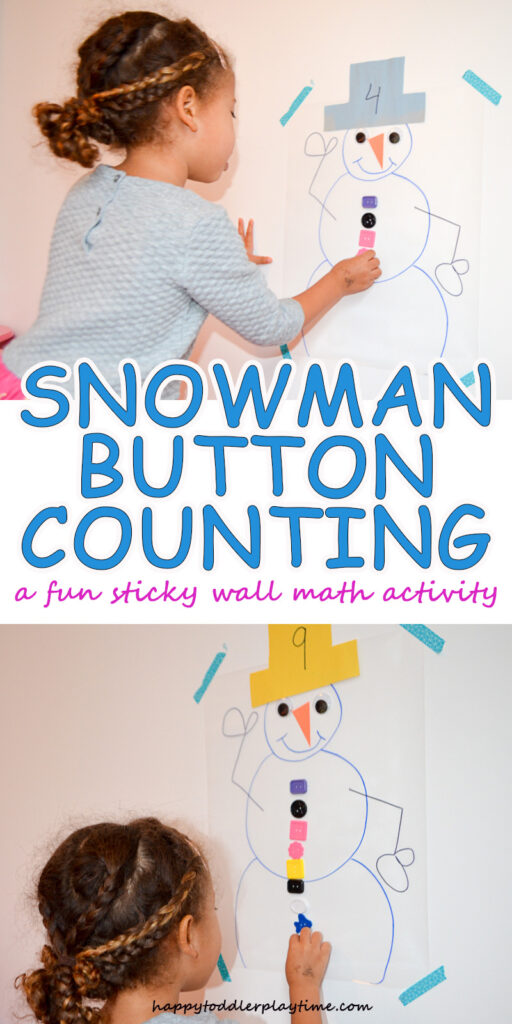 Snowman Button Counting Sticky Wall - Happy Toddler Playtime