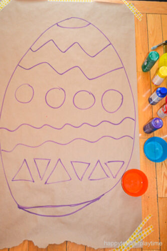 Giant Easter Egg Painting - Happy Toddler Playtime