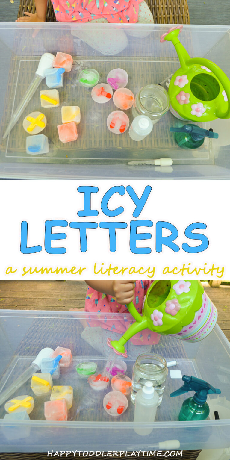Icy Letters: A Literacy Sensory Bin - Happy Toddler Playtime