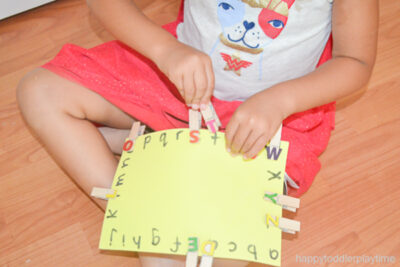 Clothespin Letter Dig - Happy Toddler Playtime