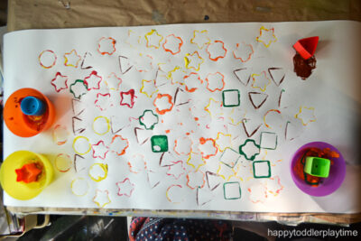 Fall Shape Printing - Happy Toddler Playtime