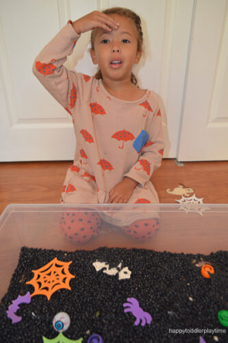 Halloween Eye-Spy Sensory Bin - Happy Toddler Playtime
