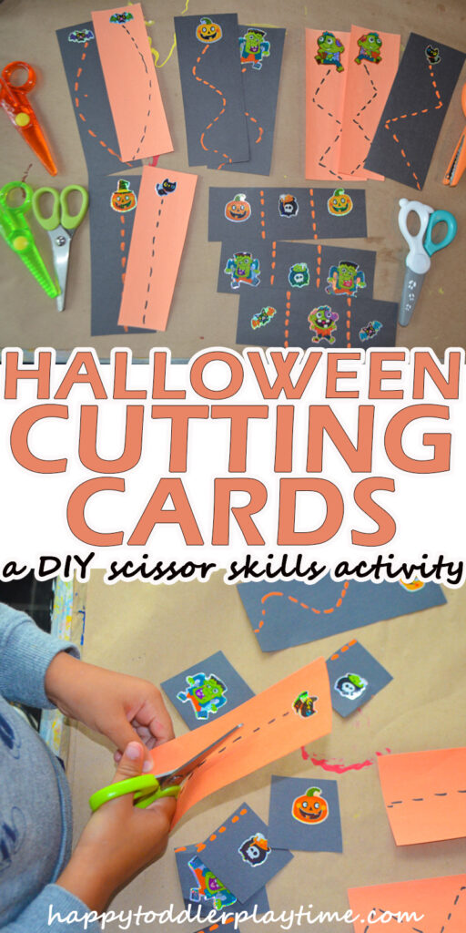 Halloween Scissor Skills DIY Cutting Cards - Happy Toddler Playtime