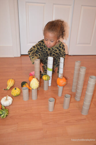 Tubes & Pumpkins: Fall STEM Activity - Happy Toddler Playtime