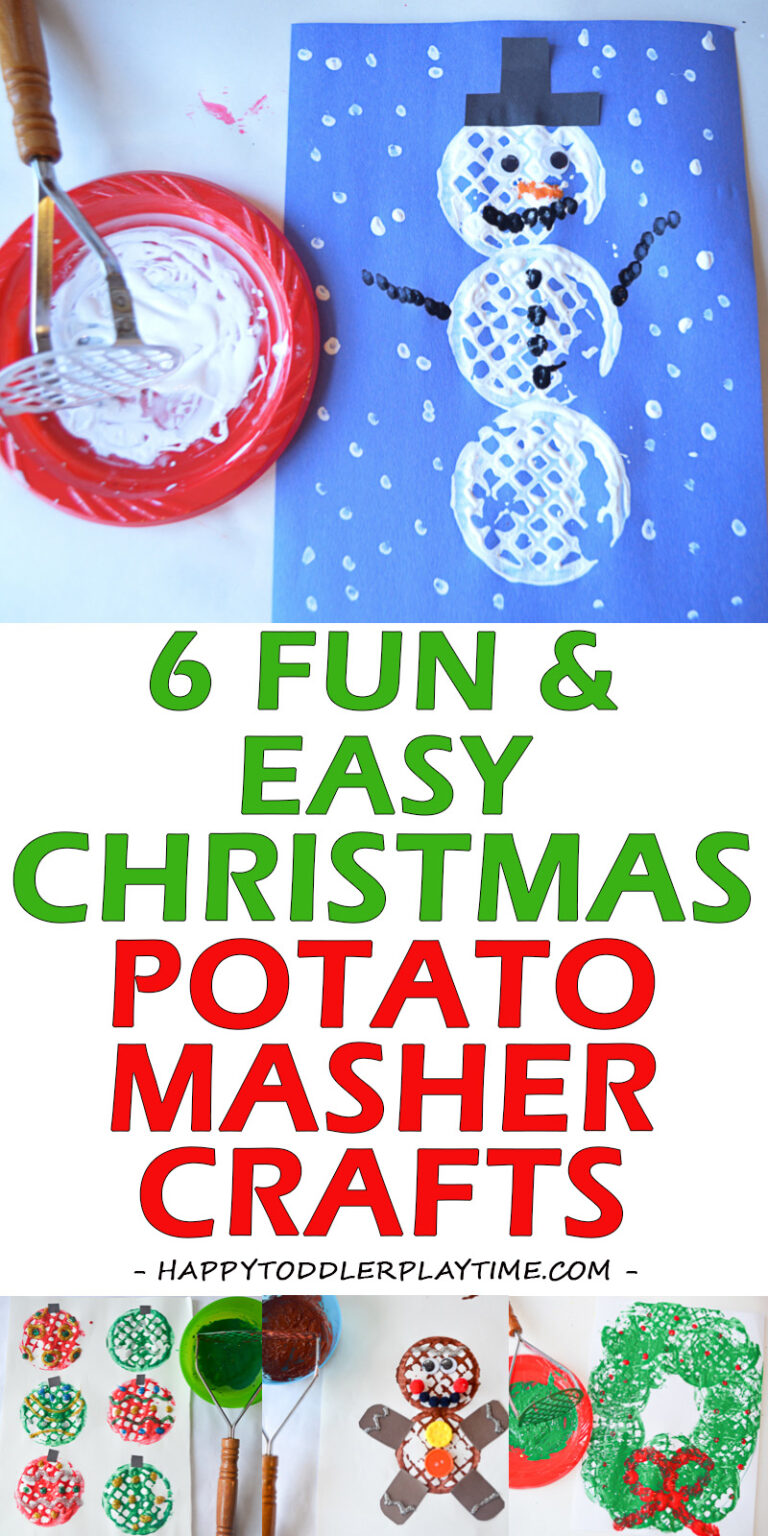 6 Fun & Easy Christmas Potato Masher Crafts - Happy Toddler Playtime