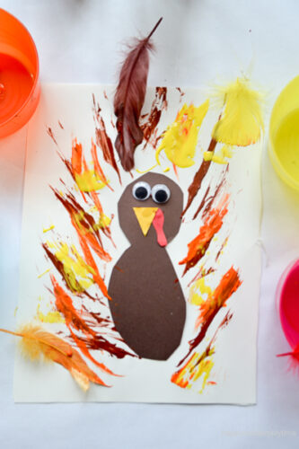 Feather Painted Turkey - Happy Toddler Playtime