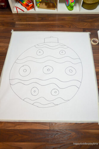 Giant Christmas Bauble Painting - Happy Toddler Playtime