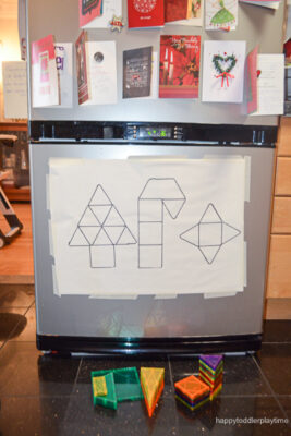 Magnetic Tile Christmas Puzzles - Happy Toddler Playtime