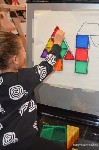 Magnetic Tile Christmas Puzzles - Happy Toddler Playtime