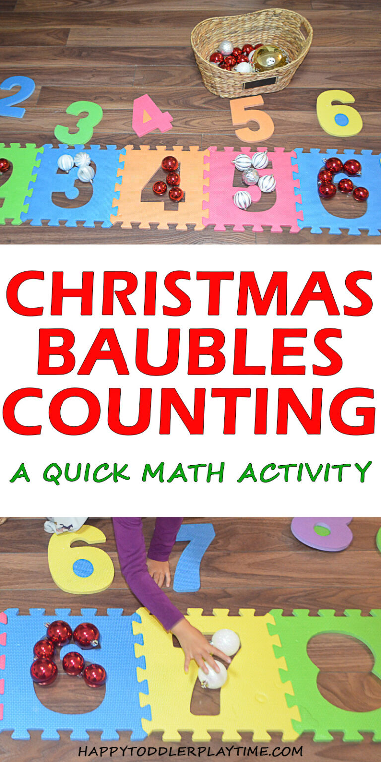 Christmas Bauble Counting - Happy Toddler Playtime