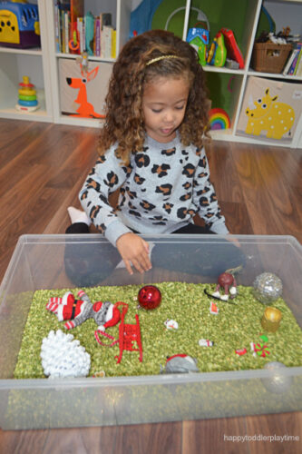 Christmas I-Spy Sensory Bin - Happy Toddler Playtime