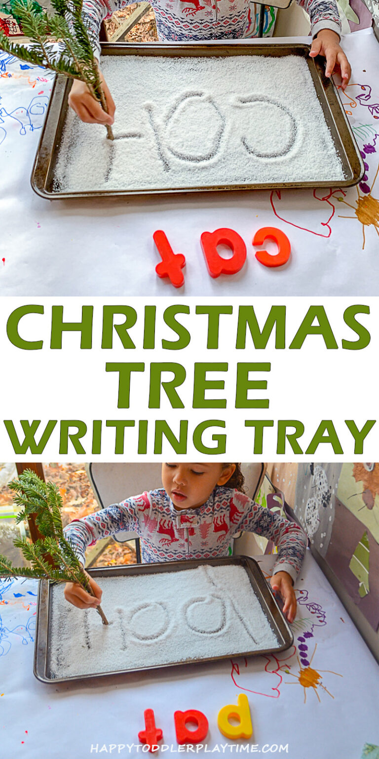 Christmas Tree Writing Tray - Happy Toddler Playtime
