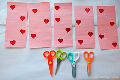 Follow Your Heart - Valentine's Scissor Practice - Happy Toddler Playtime