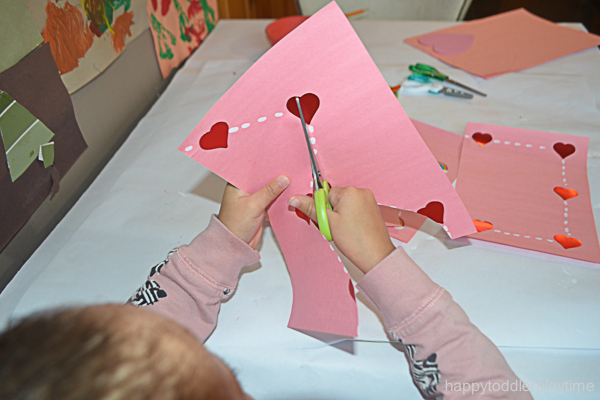Follow Your Heart - Valentine's Scissor Practice - Happy Toddler Playtime