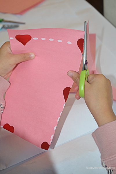 Follow Your Heart - Valentine's Scissor Practice - Happy Toddler Playtime