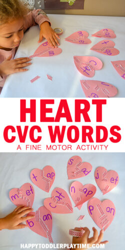 Valentines CVC Hearts - Happy Toddler Playtime