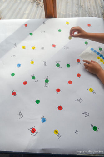 Dot Stickers Sight Word Match - Happy Toddler Playtime