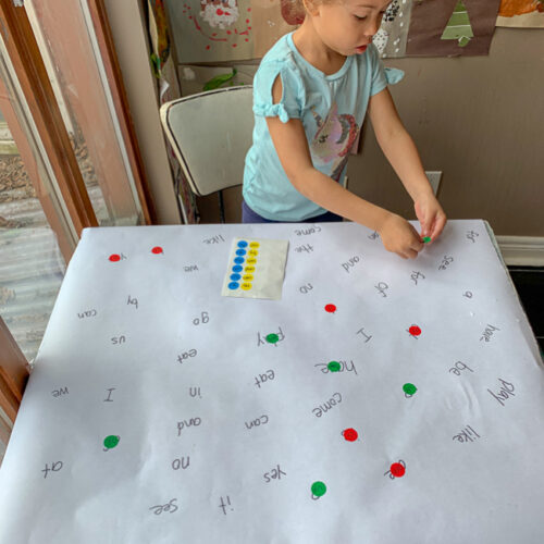 Dot Stickers Sight Word Match - Happy Toddler Playtime
