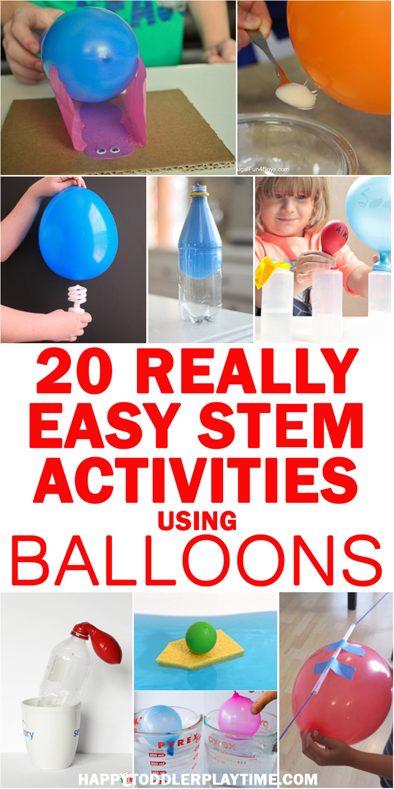20 Really Easy STEM Activities using Balloons - Happy Toddler Playtime