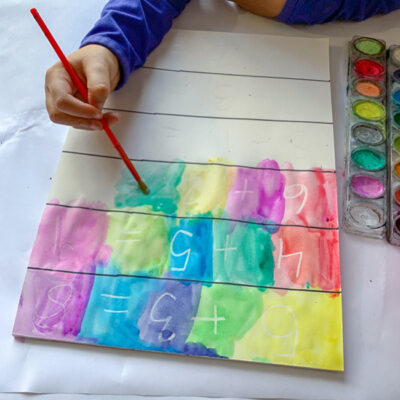 Mystery Math: A Crayon Resist Activity - Happy Toddler Playtime