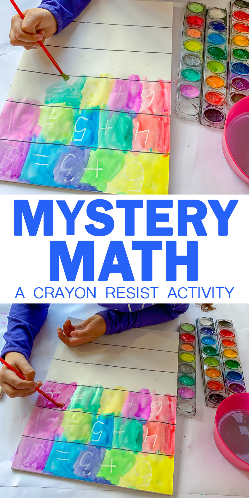 Mystery Math: A Crayon Resist Activity - Happy Toddler Playtime