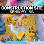 Easy Construction Site Sensory Bin - Happy Toddler Playtime