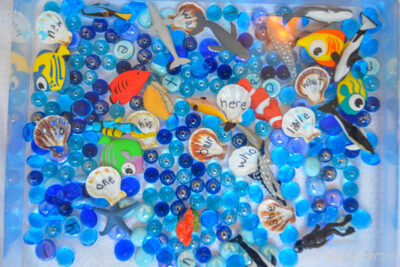 Ocean Sight Word Game & Sensory Bin - Happy Toddler Playtime