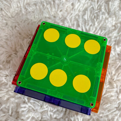 Magnetic Tile Dice Game - Happy Toddler Playtime