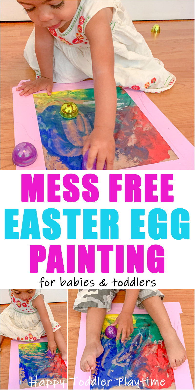 Mess Free Easter Egg Painting - Happy Toddler Playtime