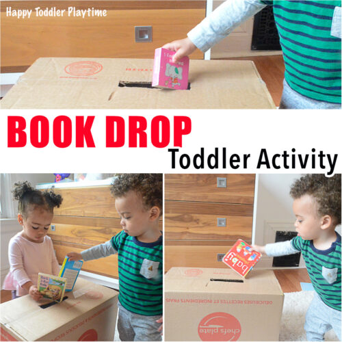 Book Drop Toddler Activity - Happy Toddler Playtime