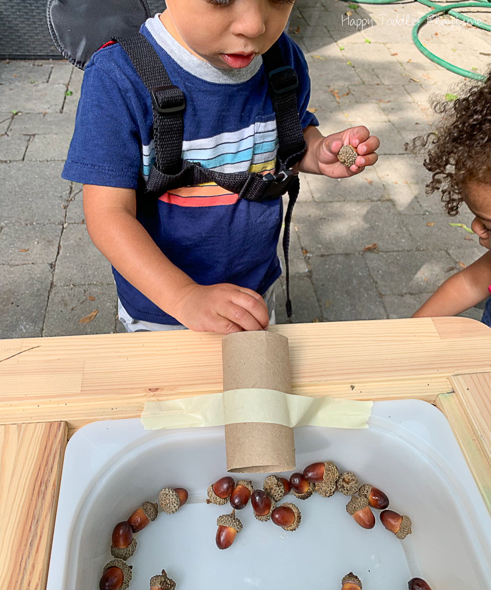 Acorn Slides A Fine Motor Fall Activity - Happy Toddler Playtime