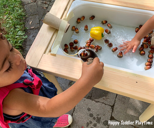 Acorn Slides A Fine Motor Fall Activity - Happy Toddler Playtime