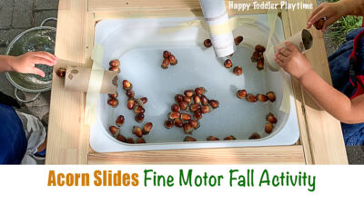 Acorn Slides A Fine Motor Fall Activity - Happy Toddler Playtime