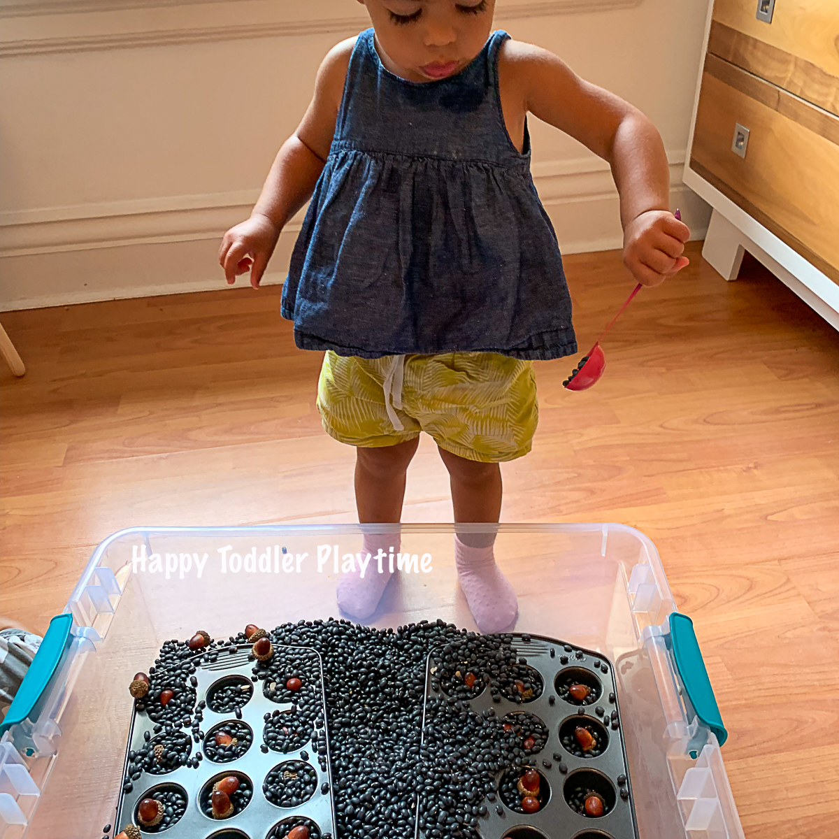 Bury The Acorns: An Easy Toddler Activity - Happy Toddler Playtime