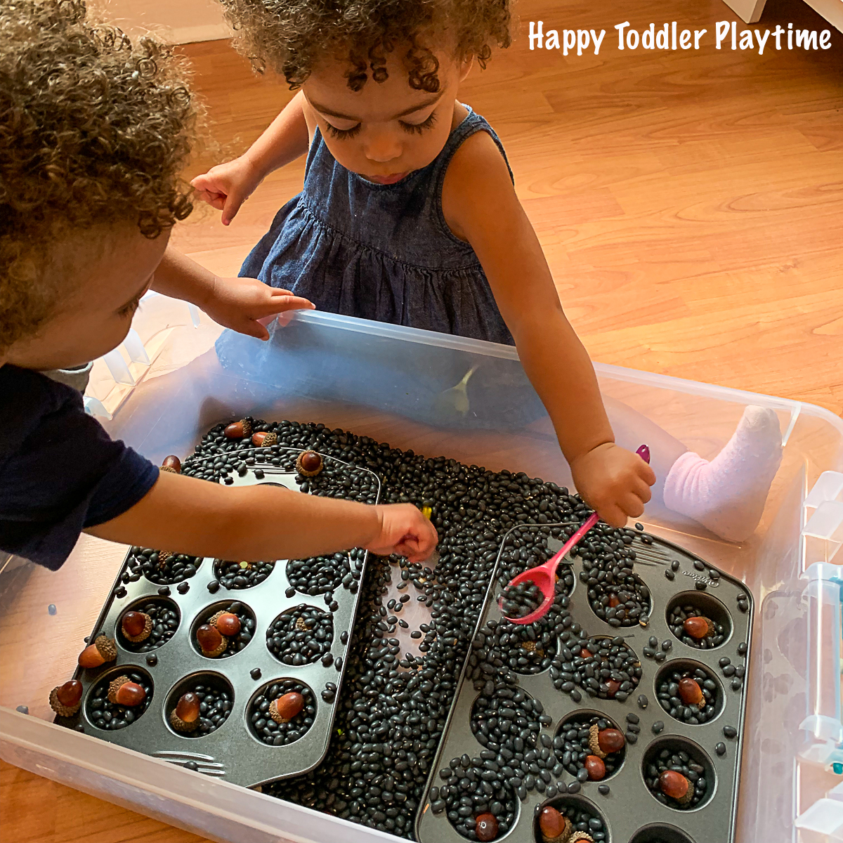 Bury The Acorns: An Easy Toddler Activity - Happy Toddler Playtime