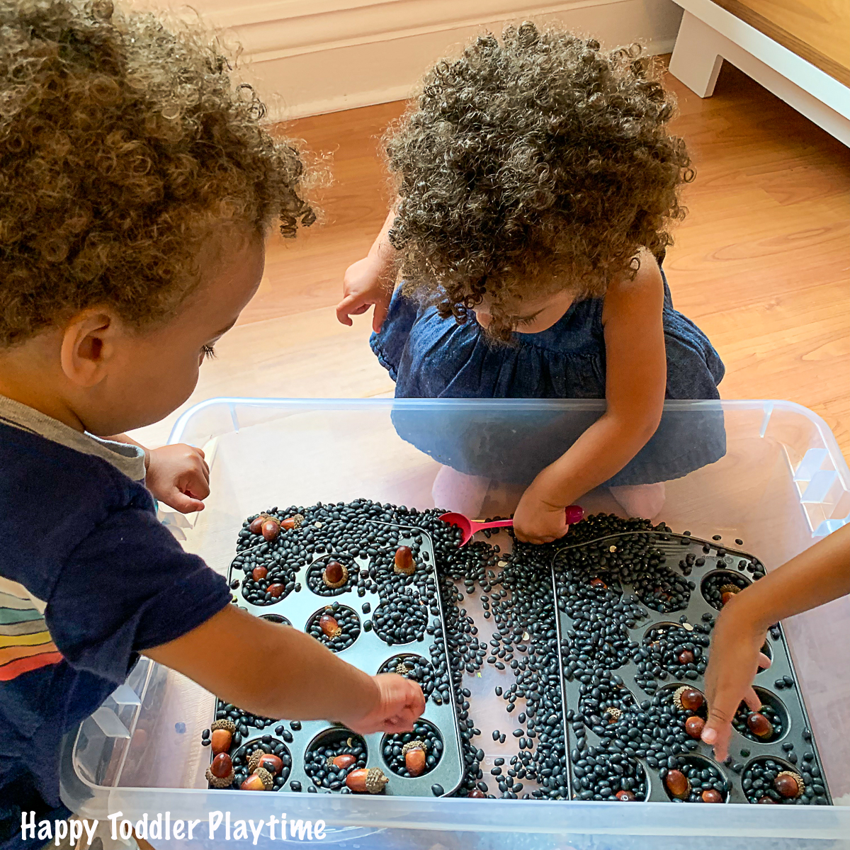 Bury The Acorns: An Easy Toddler Activity - Happy Toddler Playtime