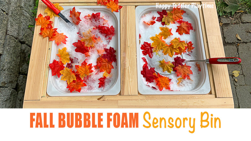 Autumn Bubble Foam Sensory Bin - Happy Toddler Playtime