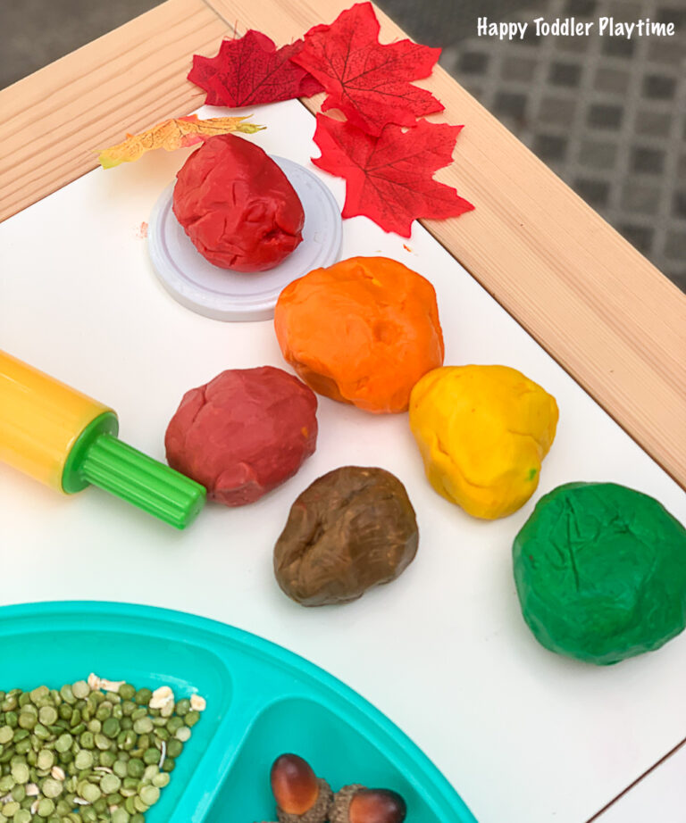 Textured Autumn Play Dough - Happy Toddler Playtime