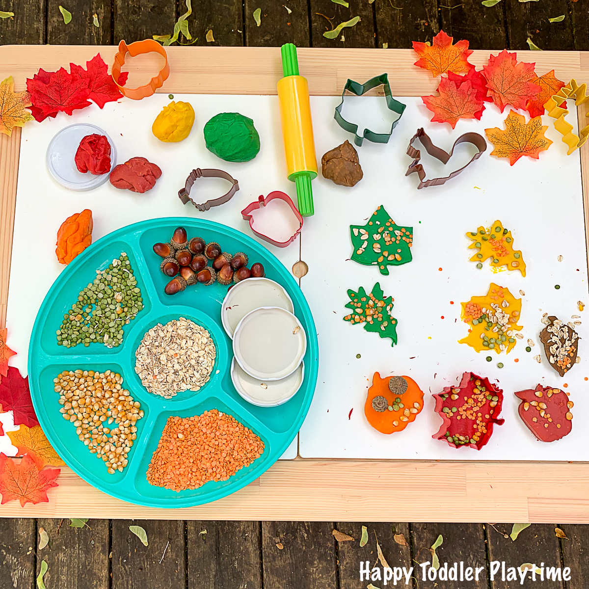 Textured Autumn Play Dough - Happy Toddler Playtime