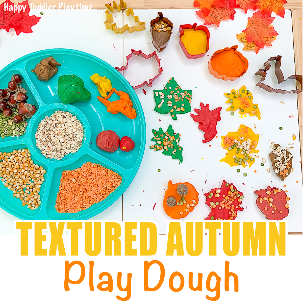 Textured Autumn Play Dough - Happy Toddler Playtime