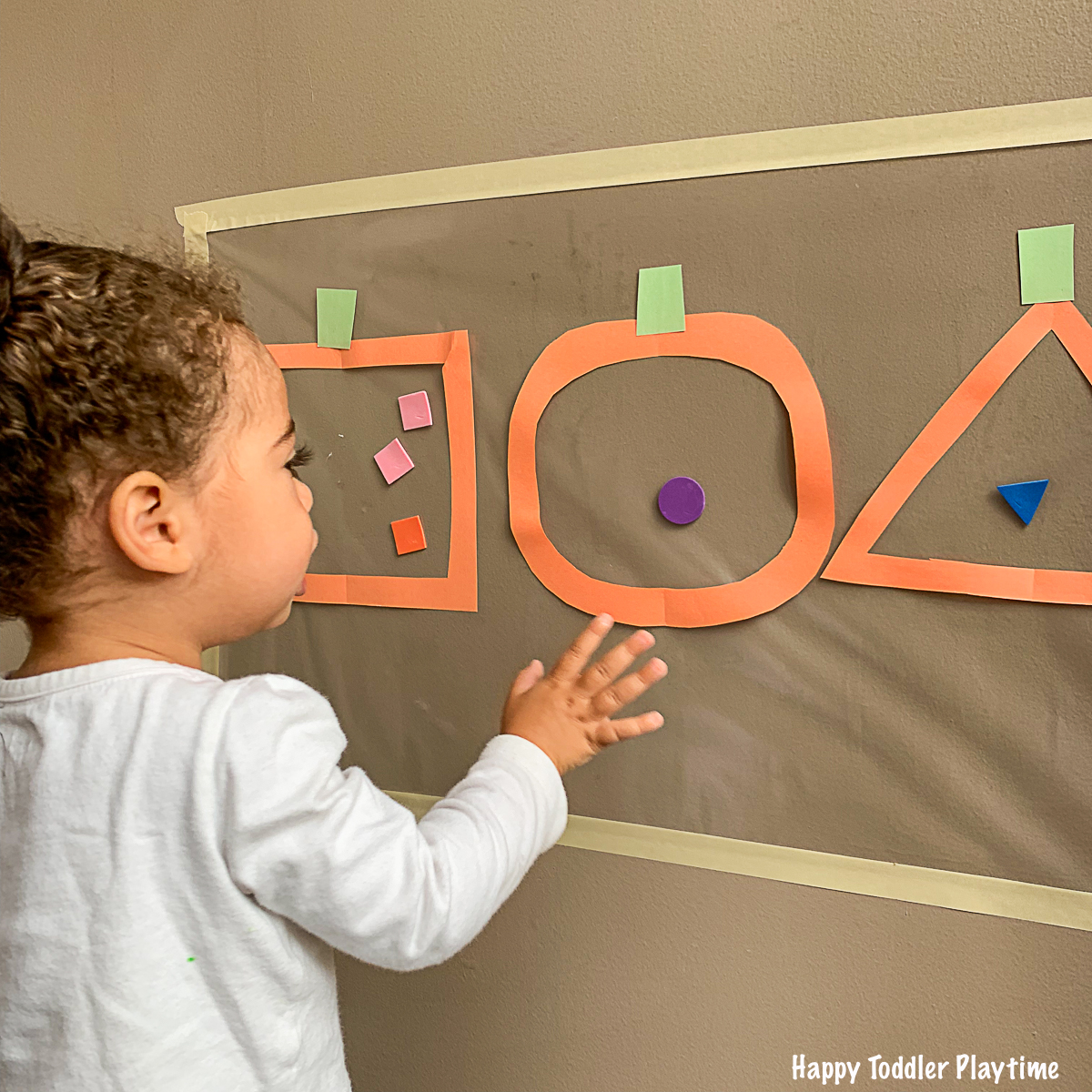 Pumpkin Shapes Sticky Wall - Happy Toddler Playtime